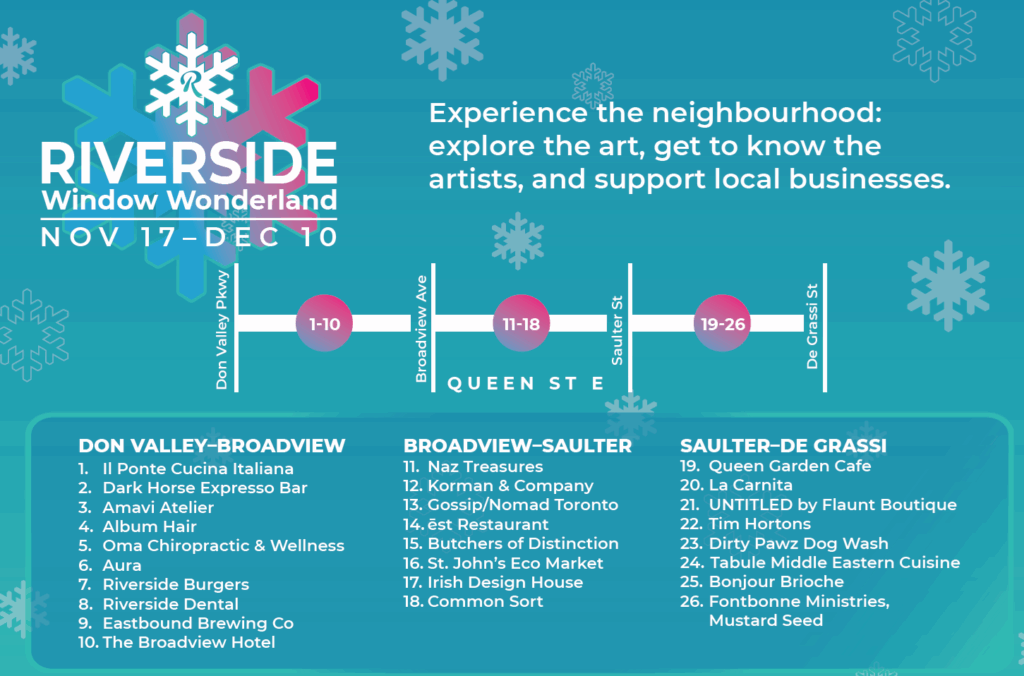 Riverside Window Wonderland - Explore the Art! | Riverside Toronto